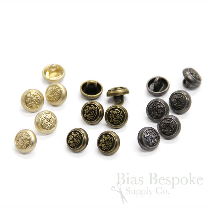 Metal Shank Crest Buttons - Etsy
