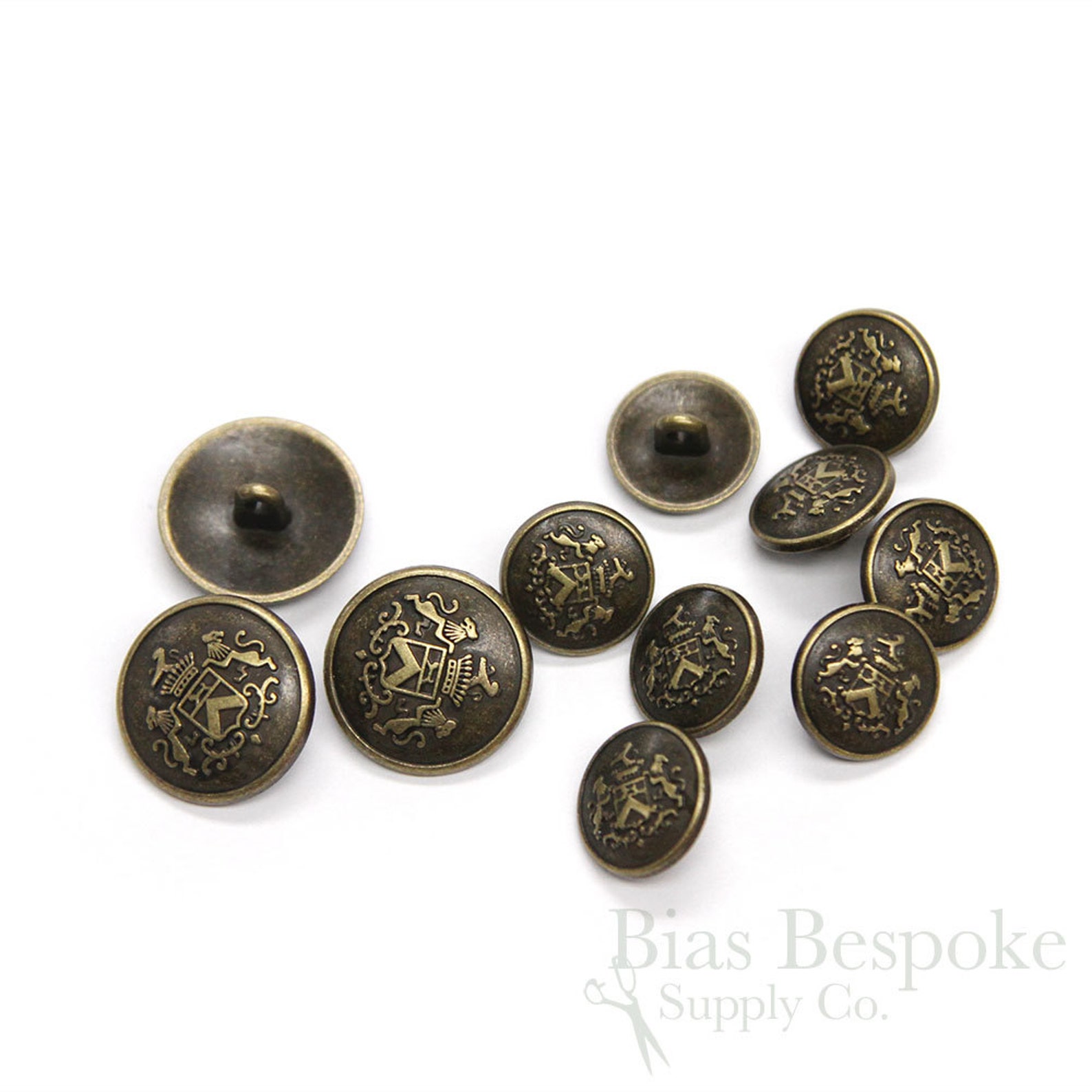 Sets of Antique Brass Coat of Arms Buttons, Made in Italy - Etsy