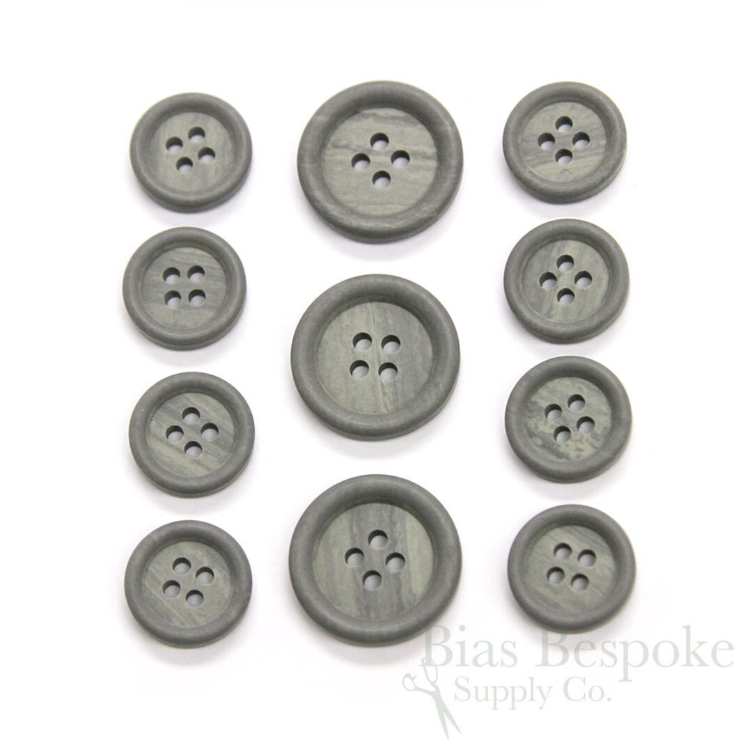 Medium Gray Classic Wood-look Suit Buttons, Made in Italy - Etsy