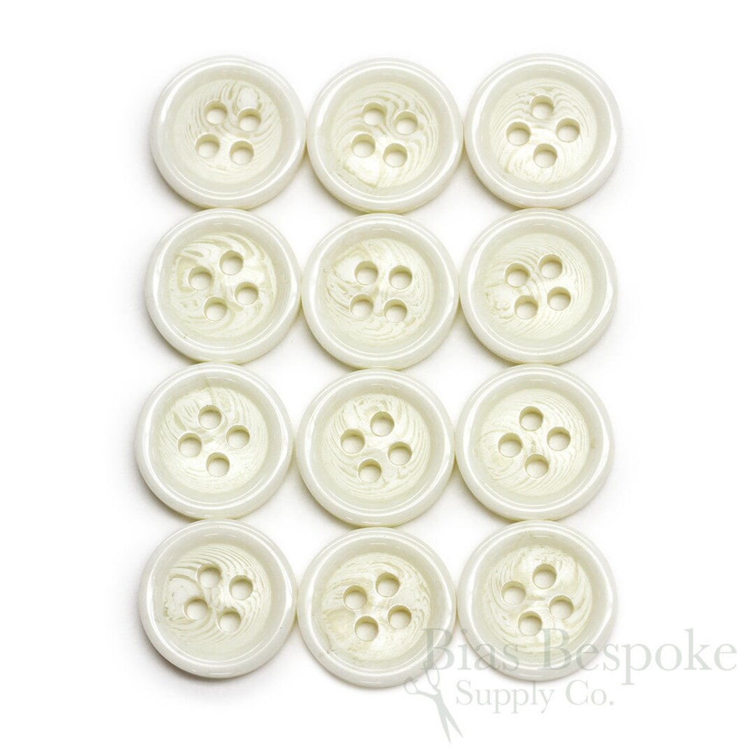 Set of 12 Horn-effect Cream Colored Buttons, 24 Line - Etsy