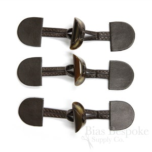5 1/2" Leather and Horn Toggle Closures in Four Colors, Made in Italy ...