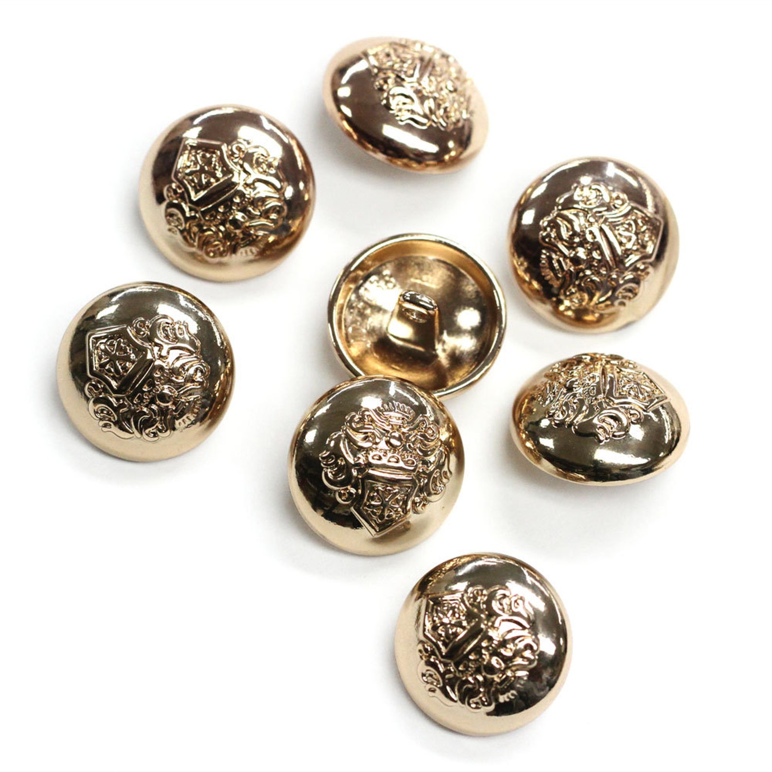 Sets of Bright Gold Metal Crest Buttons - Etsy