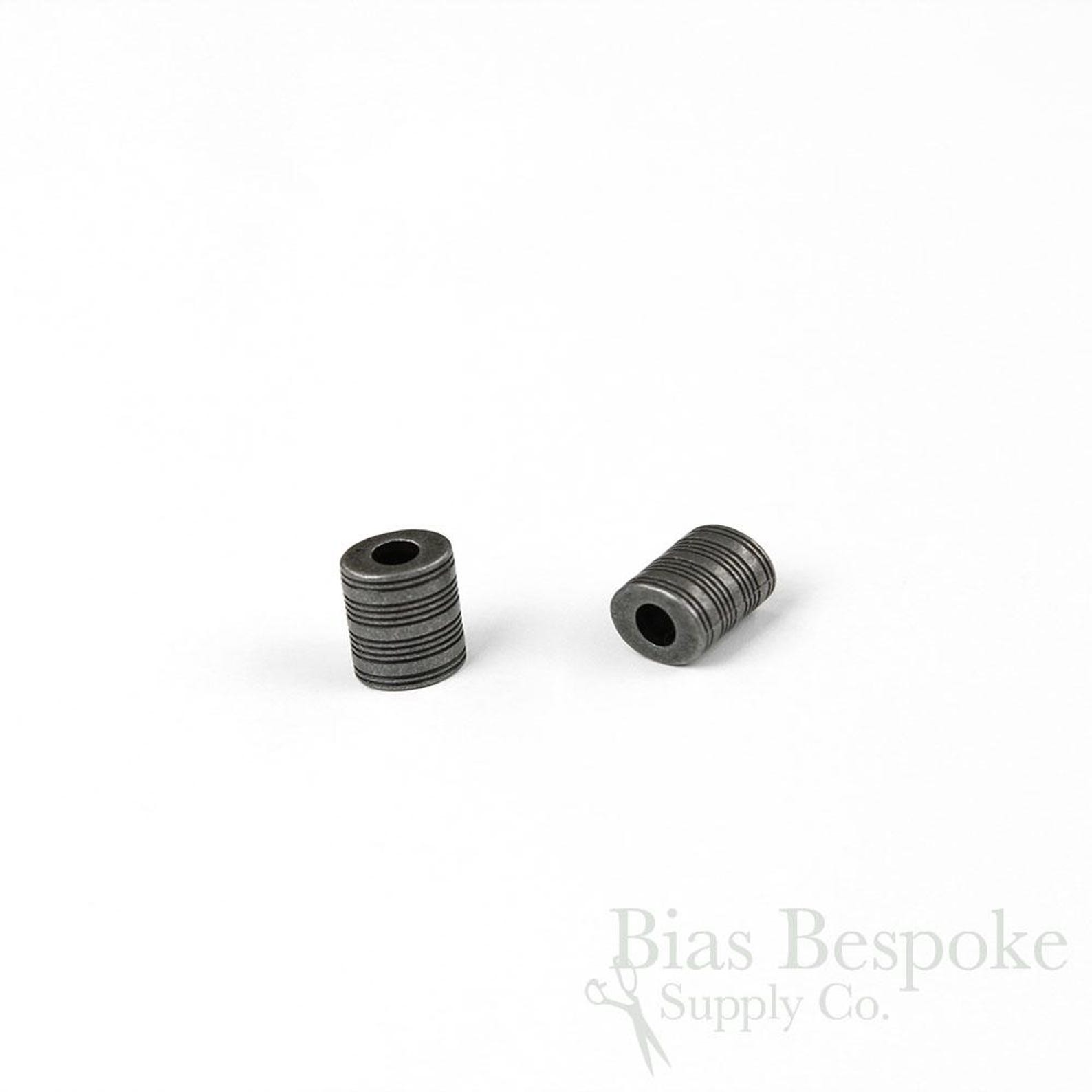Parallel Lines Antique Silver Metal Cord Locks and End Caps, Made in ...