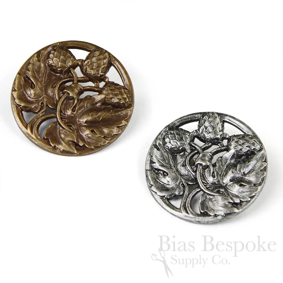 Exquisite Large Metal Botanical Button, Made in Paris - Etsy
