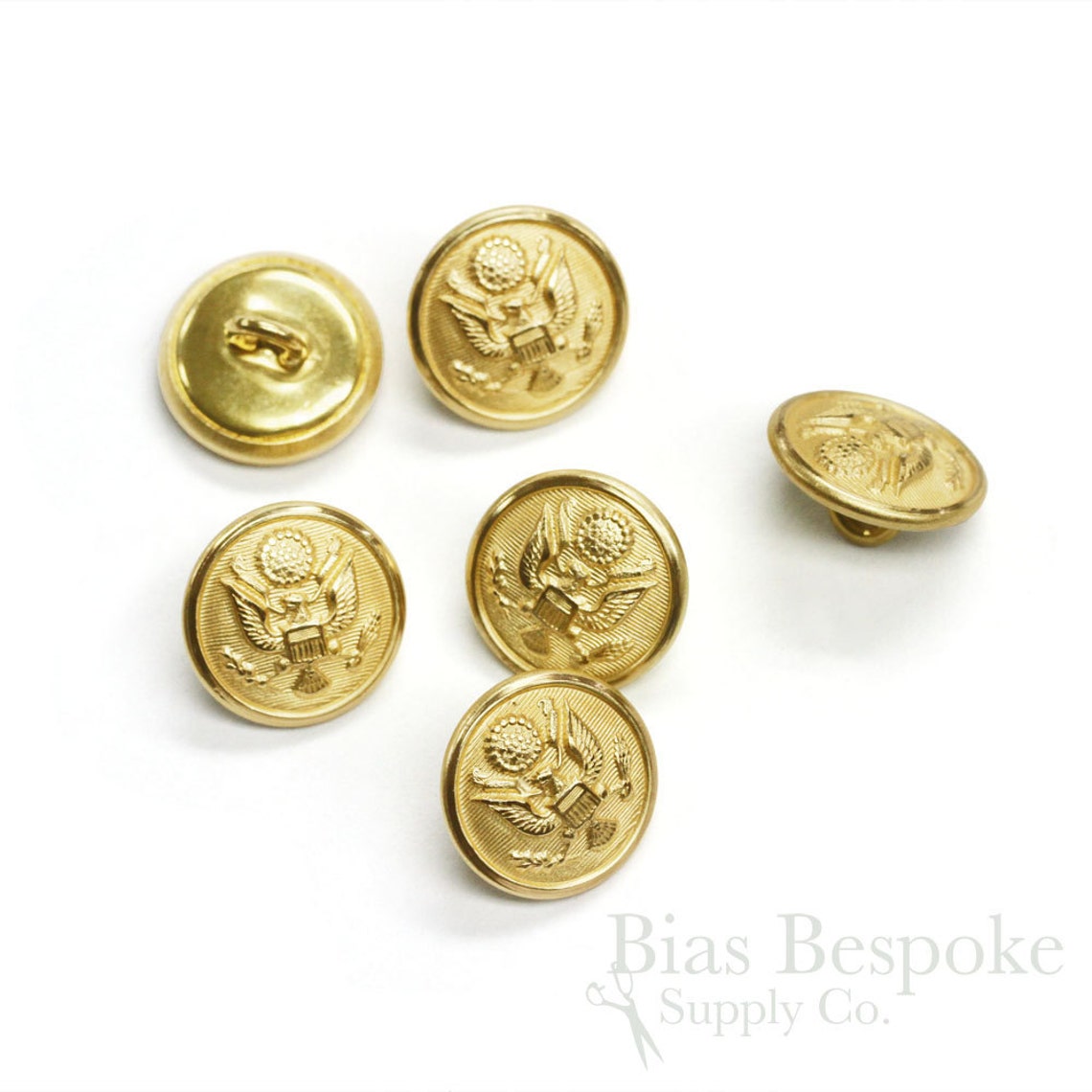 US Military Gold Uniform Buttons in Three Sizes, Made in France - Etsy