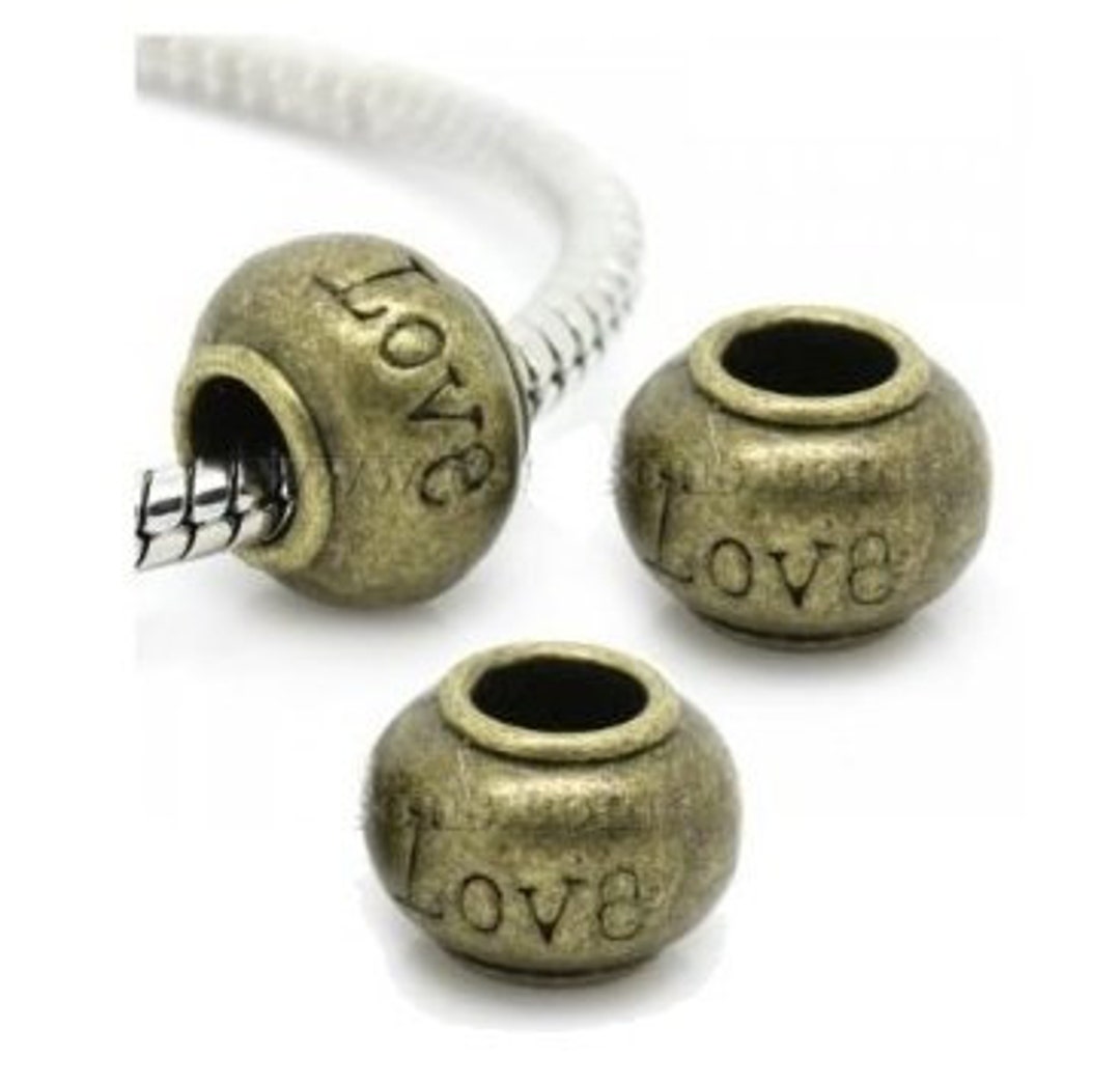 Brass LOVE Roundel Metal Hair Beads X 3 Beads - Etsy