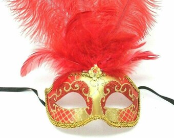 Gold and Red Masquerade Mask | Etsy