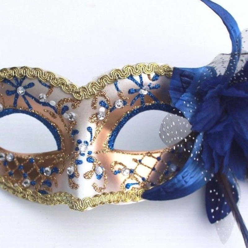 Blue Gold Star Mask - Etsy UK
