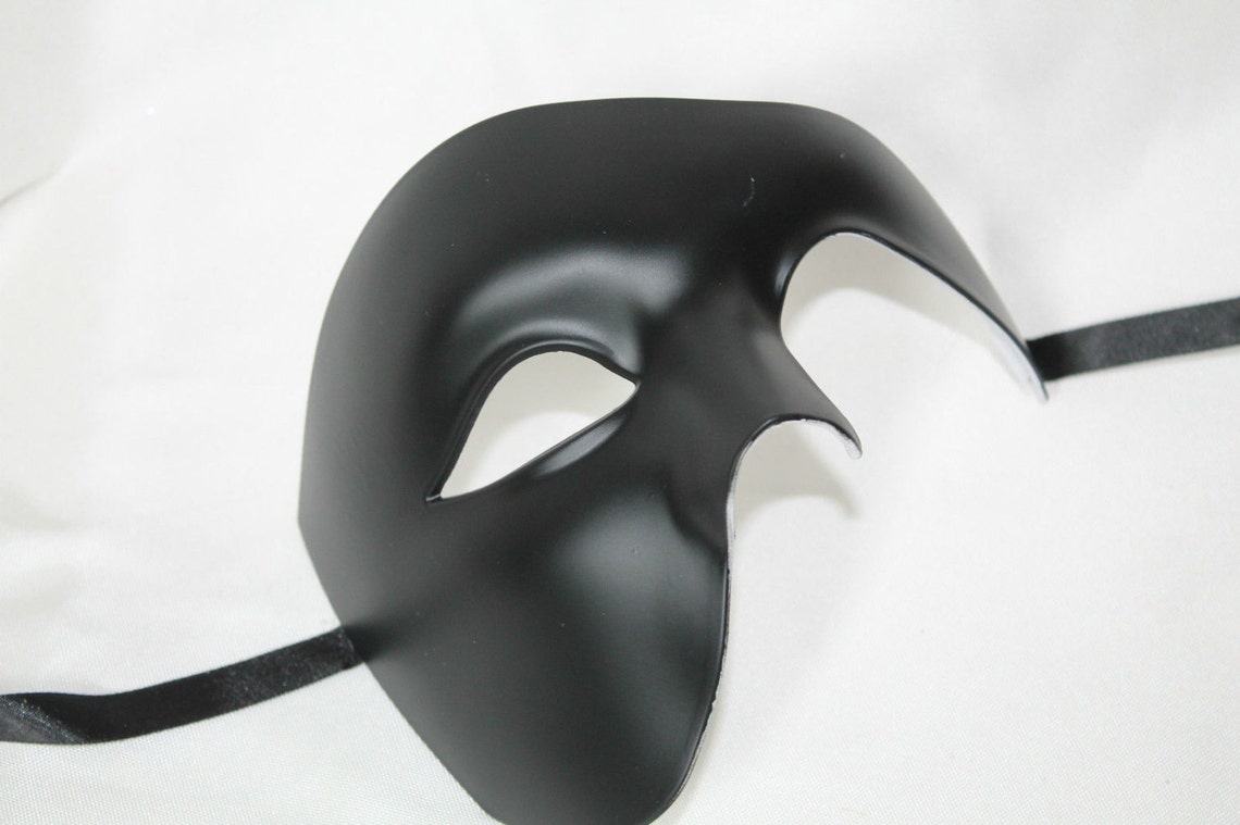 Black Half Face Phantom Masquerade Mask - Etsy