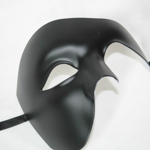 Black Half Face Phantom Masquerade Mask - Etsy UK