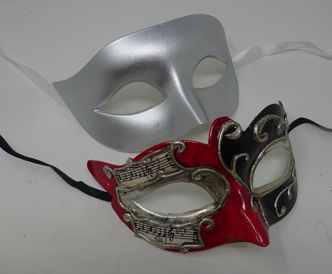 Musical Script Red Silver and Black His and Hers Couples Pair of ...