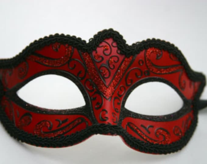 Red and Black Masquerade Mask for Masked Ball | Etsy