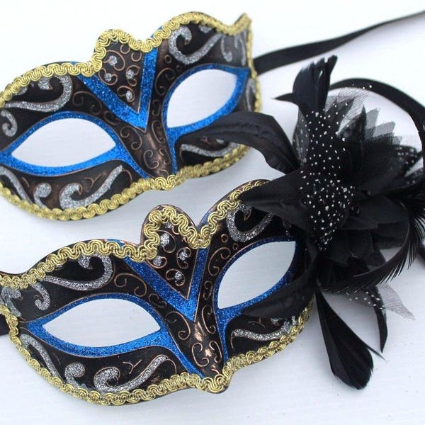 Blue Masquerade Mask - Etsy