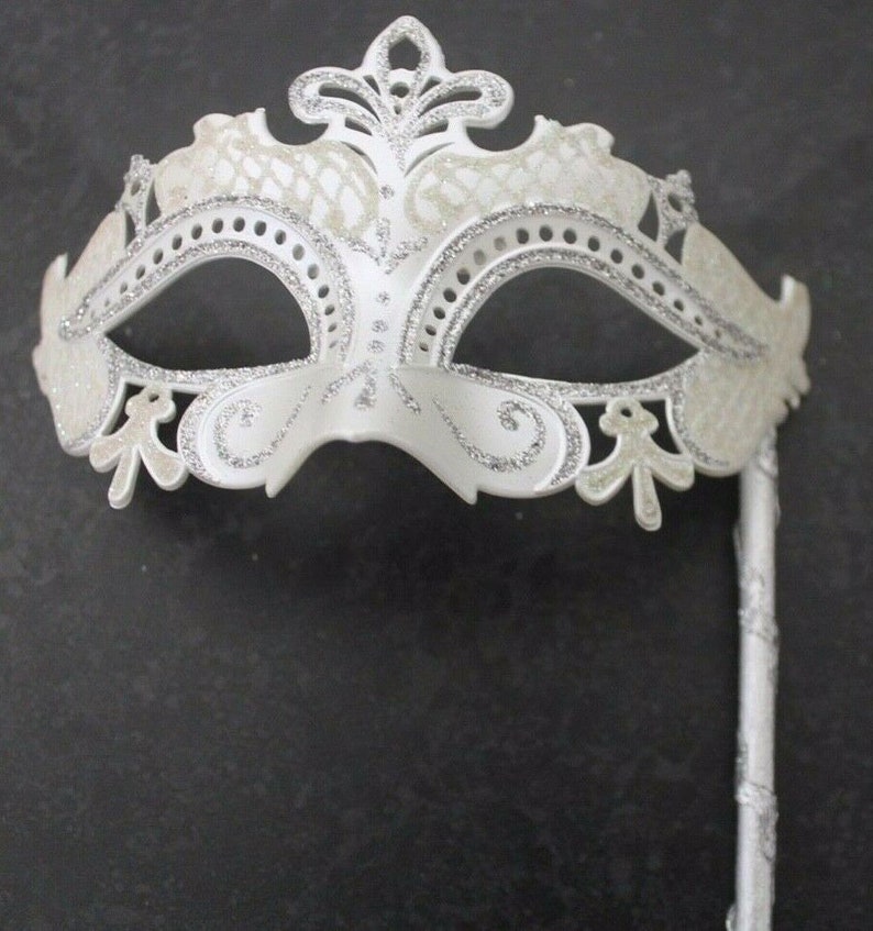 Rialto White and Silver Masquerade Party Carnival Ball Mask - Etsy