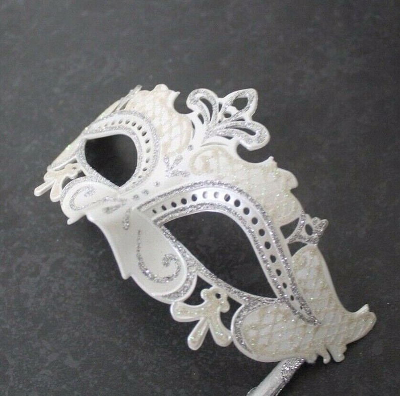 Rialto White and Silver Masquerade Party Carnival Ball Mask - Etsy