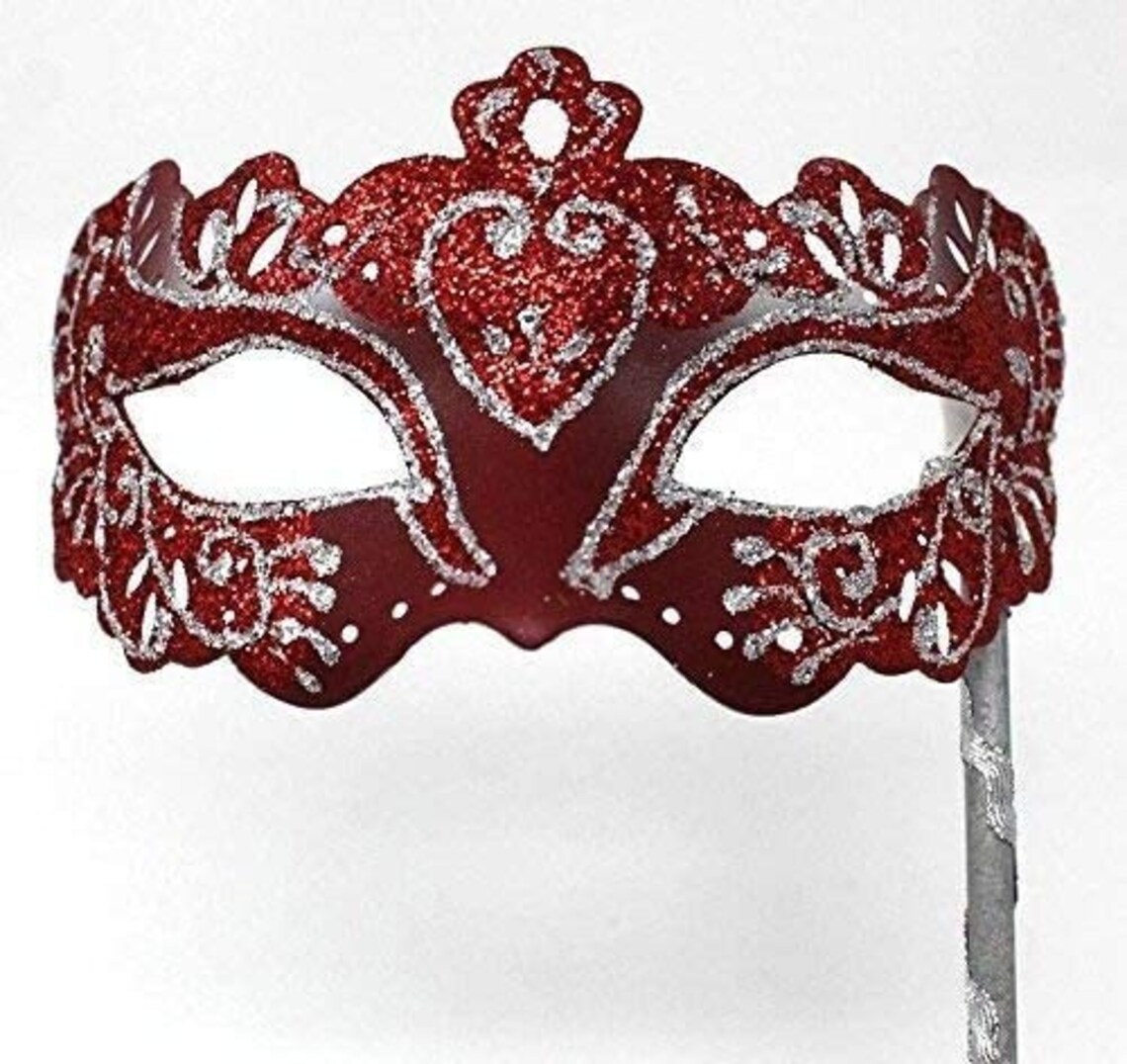 Red and Silver Rialto Venetian Masquerade Ball Party Mask Hand - Etsy UK