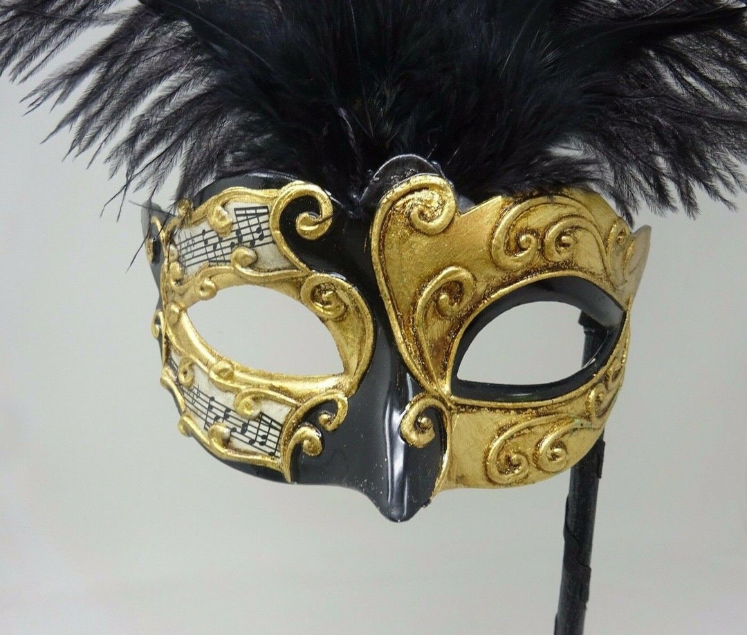 Black and Gold Musical Masquerade Mask for Masked Ball With Musical ...