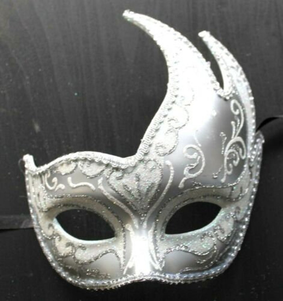 Winter White and Silver Glittering Masquerade Mask - Etsy