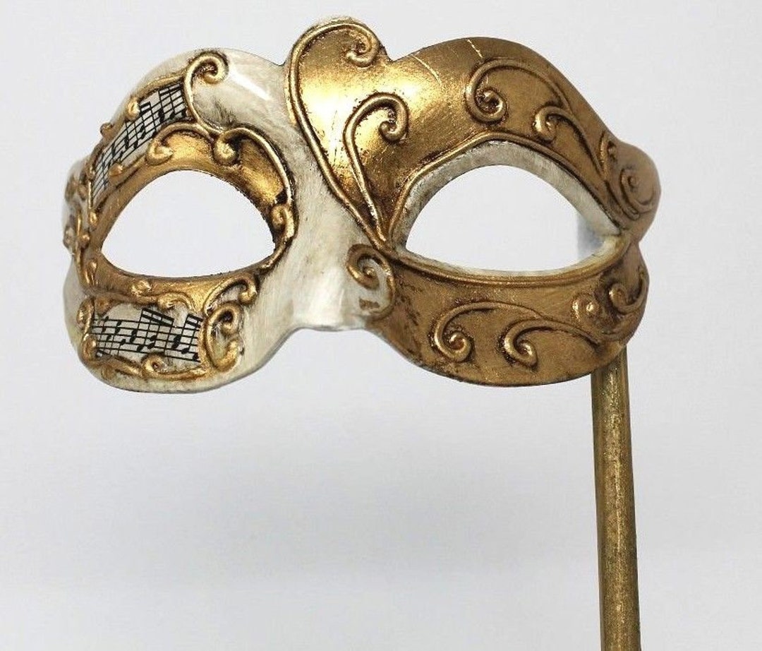 Gold and Ivory Musical Venetian Masquerade Mask for Masked Ball Prom ...