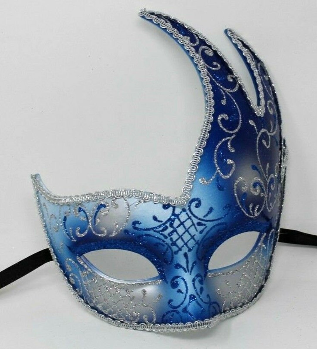 Blue and Silver Wave Masquerade Mask - Etsy