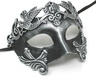 Silver and Black Masquerade Mask Laser Cut Metal Venetian Mask - Etsy