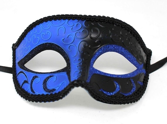 Blue and Black Quality Mens Masquerade Mask | Etsy UK