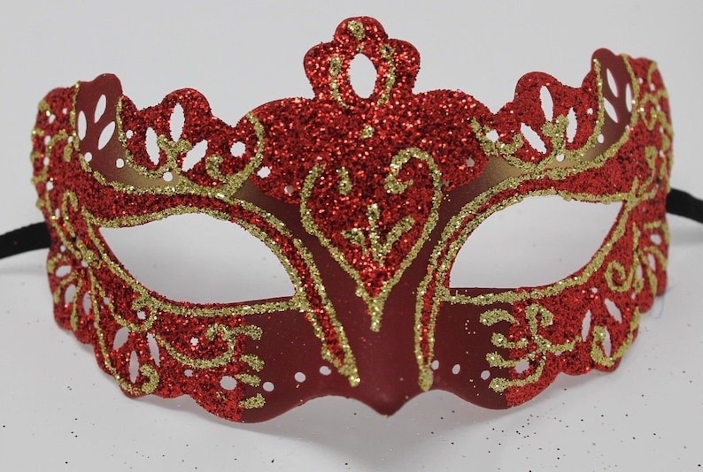 Red and Gold Rialto Masquerade Mask - Etsy