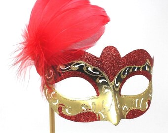Red and Gold Mask - Etsy