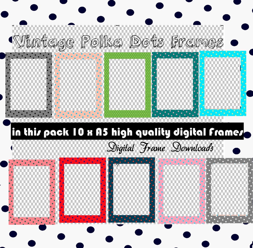 Vintage Polka Dot Digital Frames - Etsy