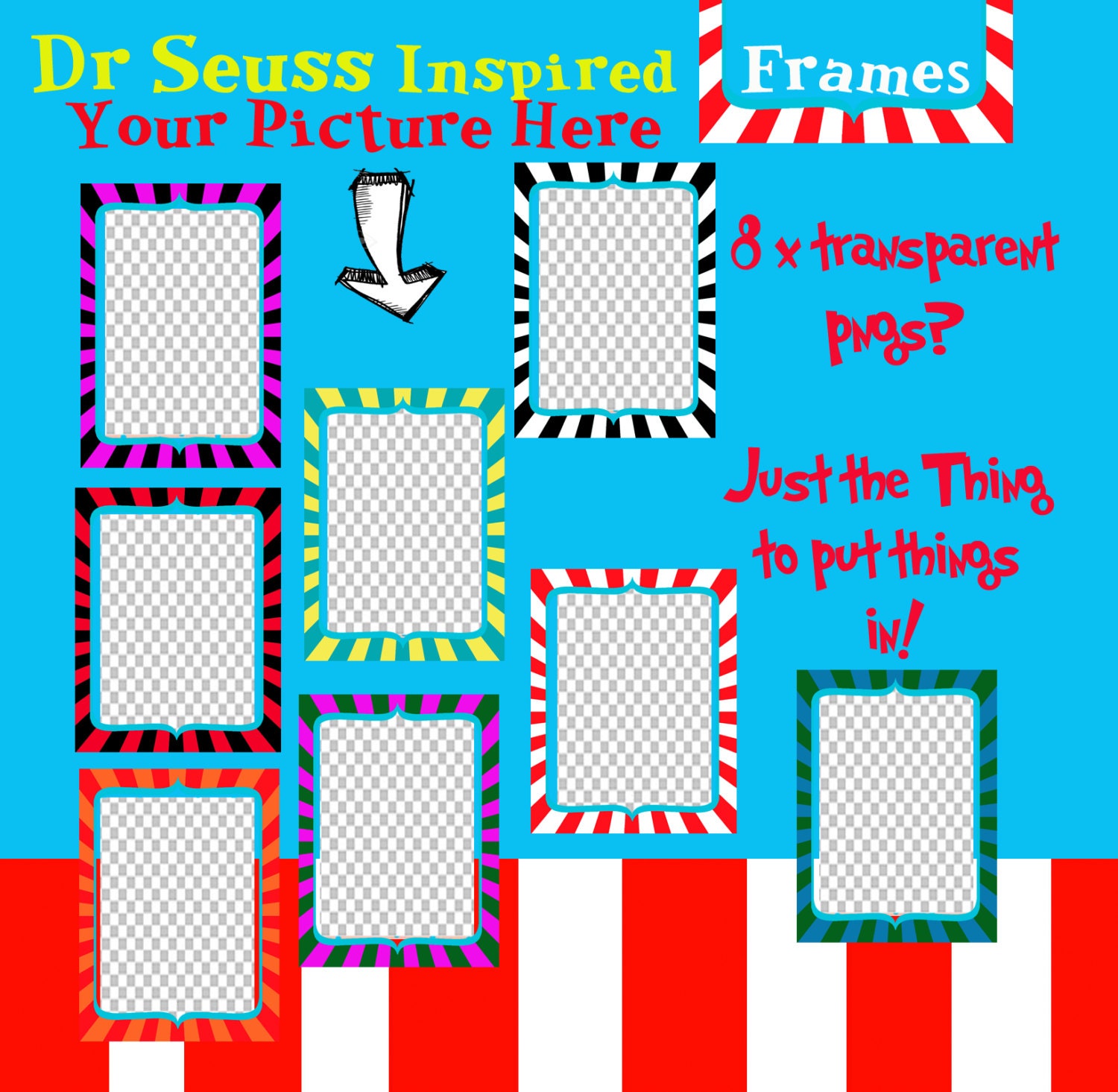 Dr Seuss Blue Polka Dot Border