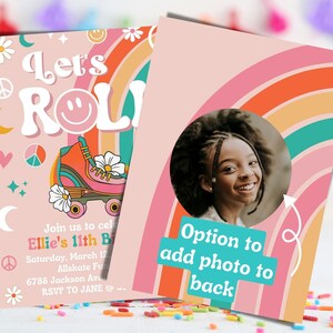 Editable Roller Skate Birthday Invitation Let's Roll, Let's Roll ...