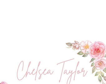 Printable Blush Pink Floral Place Cards, Editable Place Card Template ...