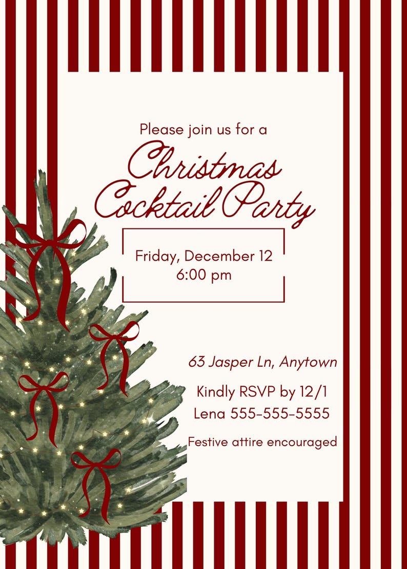 Editable Christmas Party Invitation - Etsy