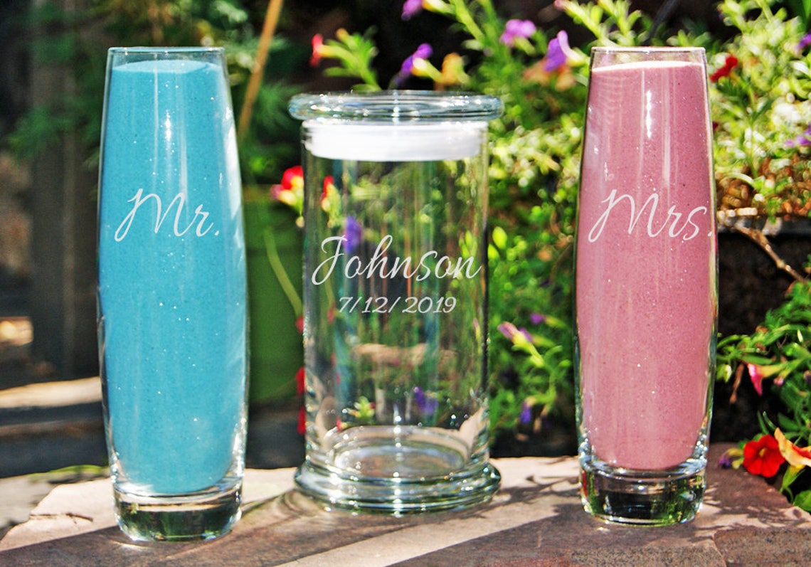 Unity Sand Set / Personalized Sand Ceremony Set / Engraved / - Etsy