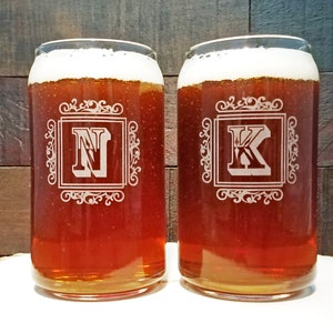 Monogrammed Beer Can Glasses, Personalized Can Glasses, Monogram Beer ...