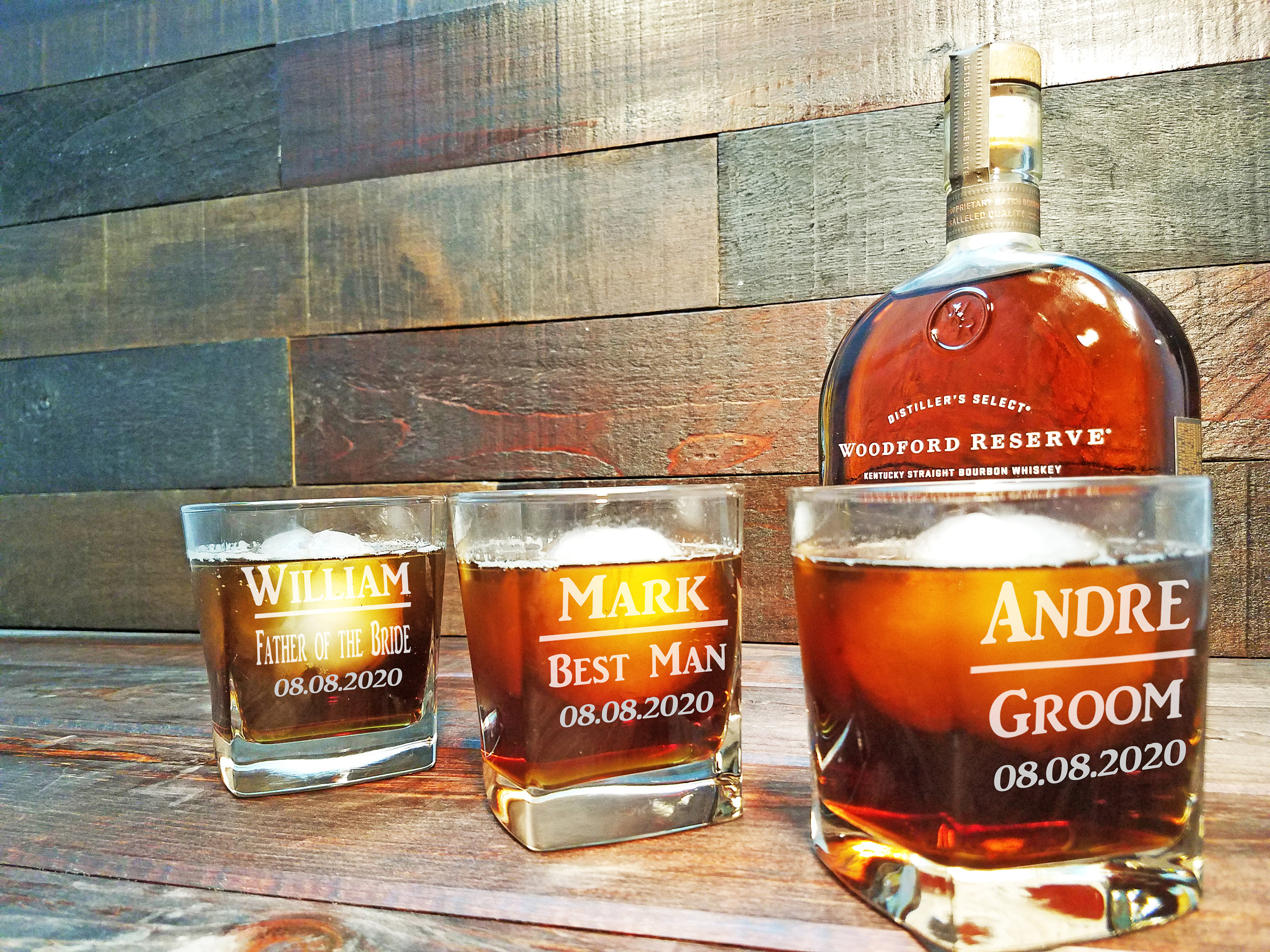 2 Square Whiskey Glasses Custom Engraved Bourbon Glass Etsy