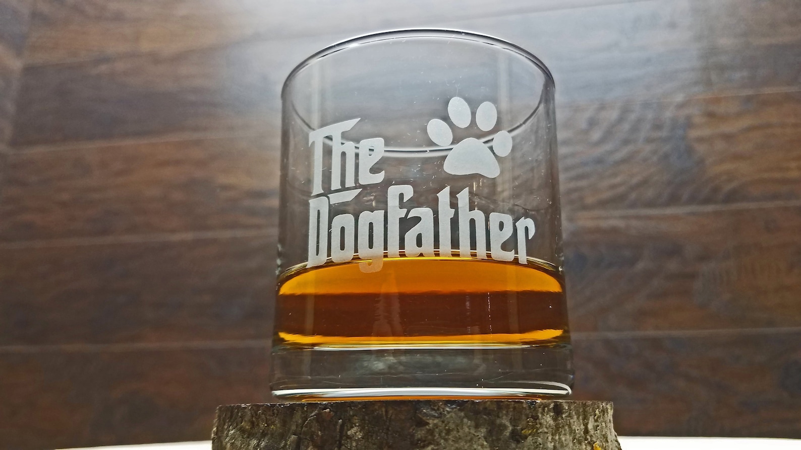 The Dogfather Whiskey Glass, Custom Engraved Bourbon Glass, Engraved ...