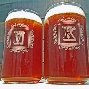 Monogrammed Beer Can Glasses, Personalized Can Glasses, Monogram Beer ...