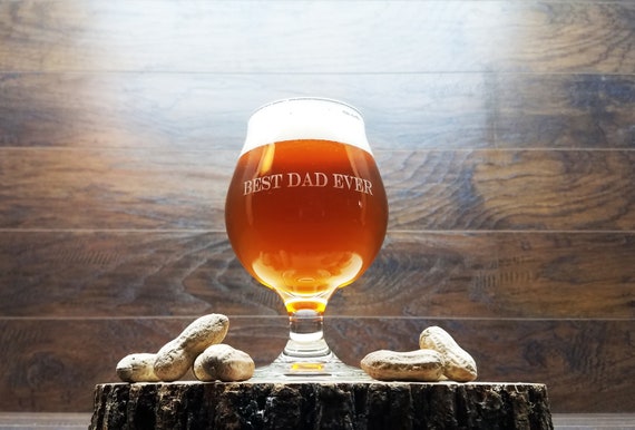 Best Dad Ever Beer Glass Custom Beer Snifter Engraved Beer | Etsy