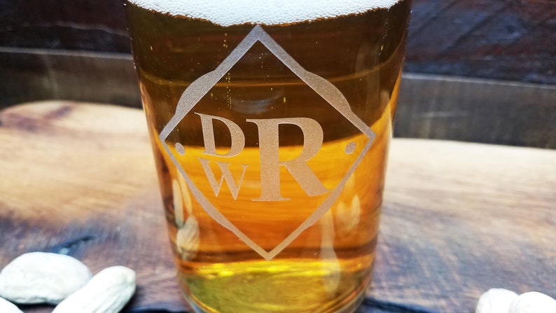 Monogrammed Beer Can Glasses, Custom Engraved Gift, Personalized ...