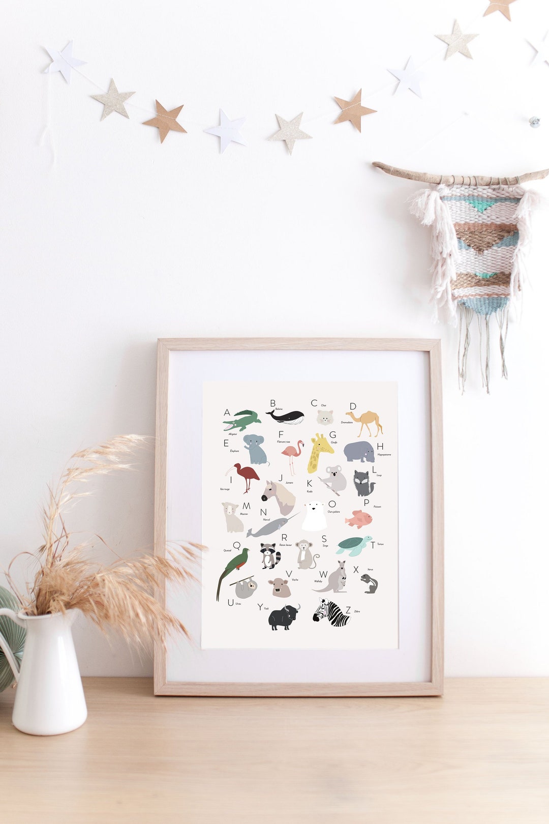 ABC Animals Poster Illustration With Alphabet Letters and Animals - Etsy