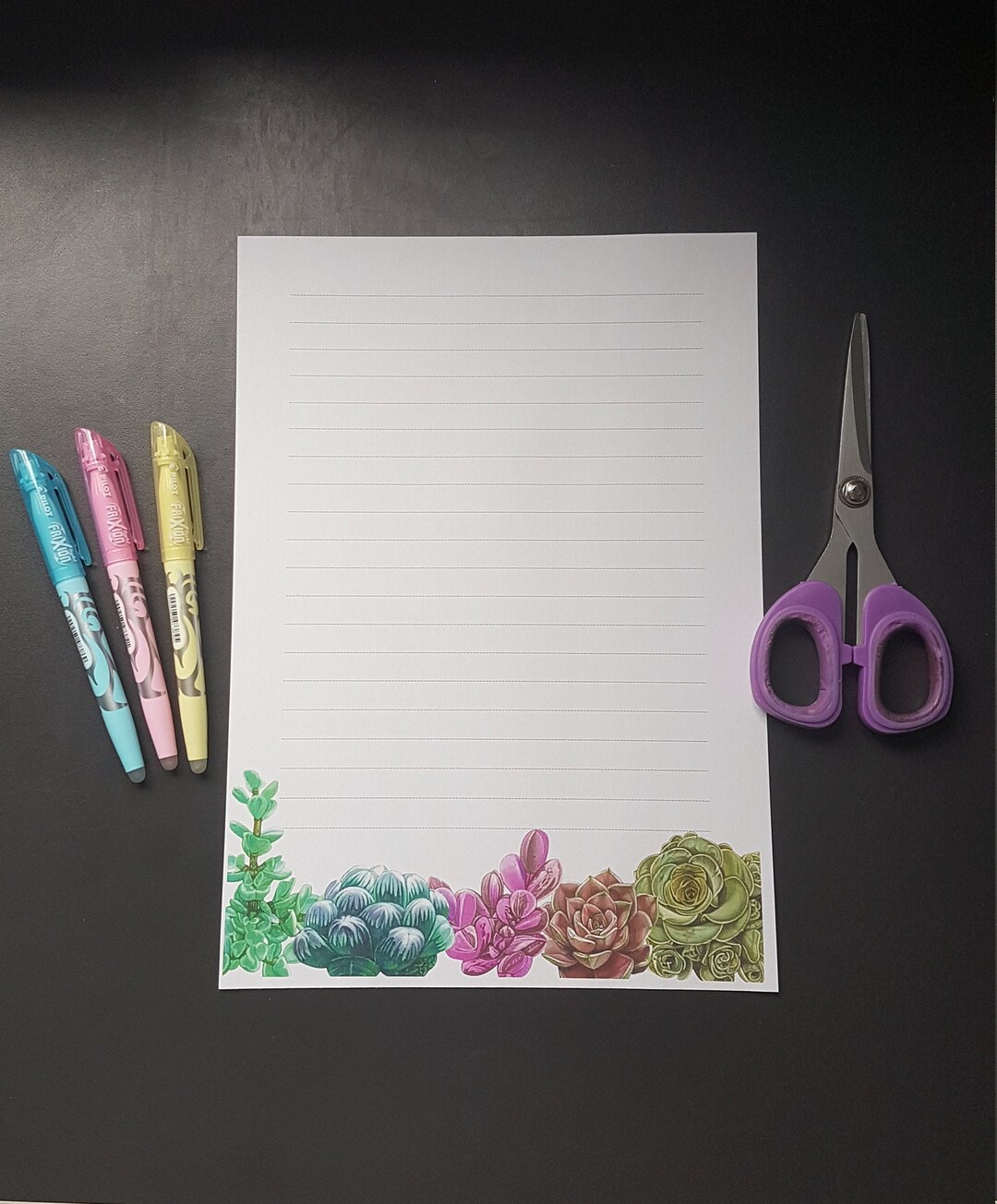 Succulent Writing Paper Digital Download Printable - Etsy