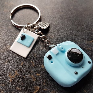 Blue Polymer Clay Polaroid Camera Keyring - Etsy