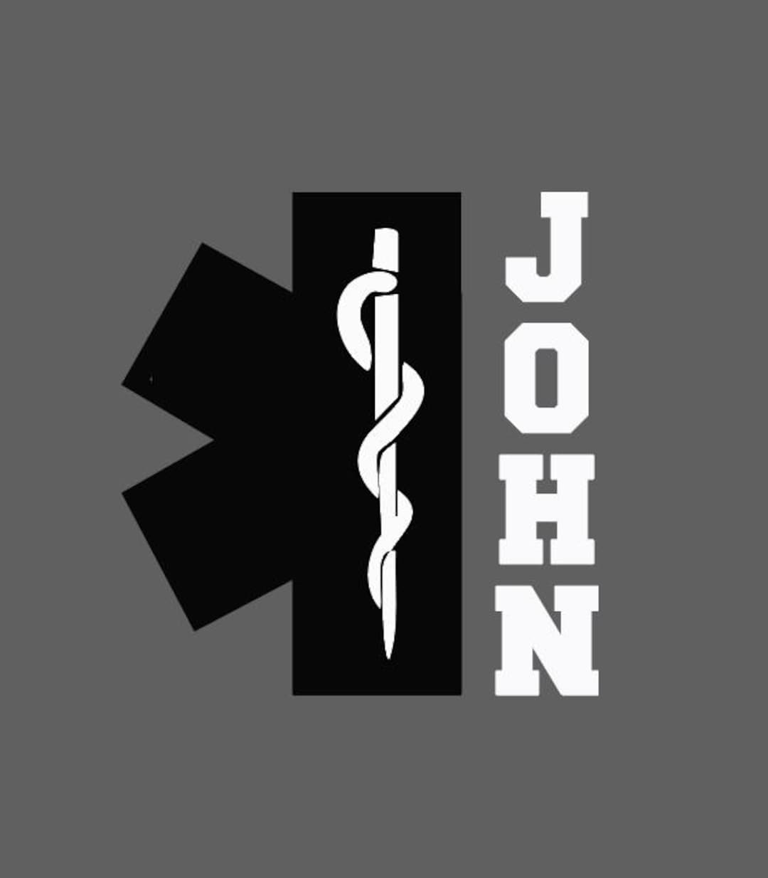 Personalized Star of Life Car Decal, Star of Life Sticker, EMS Car ...