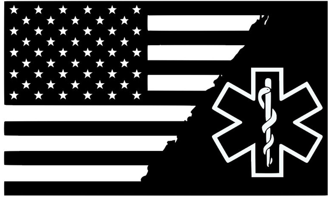 EMS Flag Decal Paramedic Decal First Responder American - Etsy