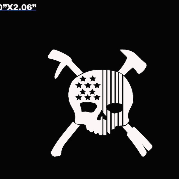 Firefighter Skull Sticker - Etsy