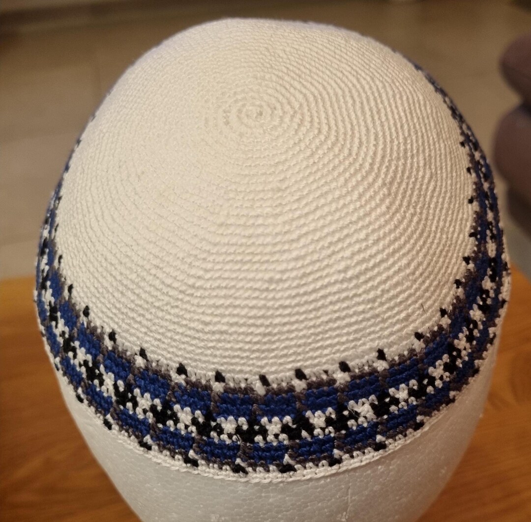 Handmade White Kippah, Jewish Head Covering (18cm) - Etsy