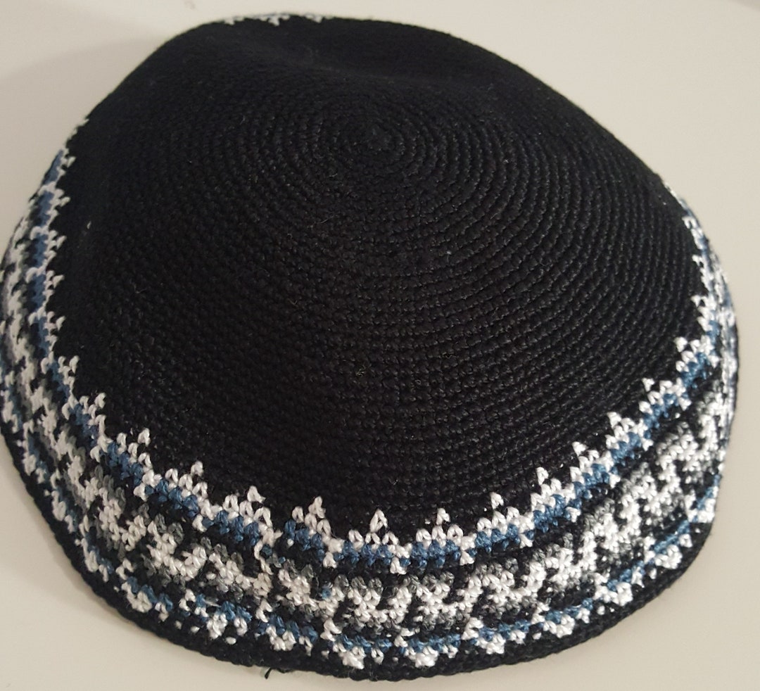Kippah 20.5cm From Jerusalem Amazing Yarmulke Handmade Crochet Knitted ...