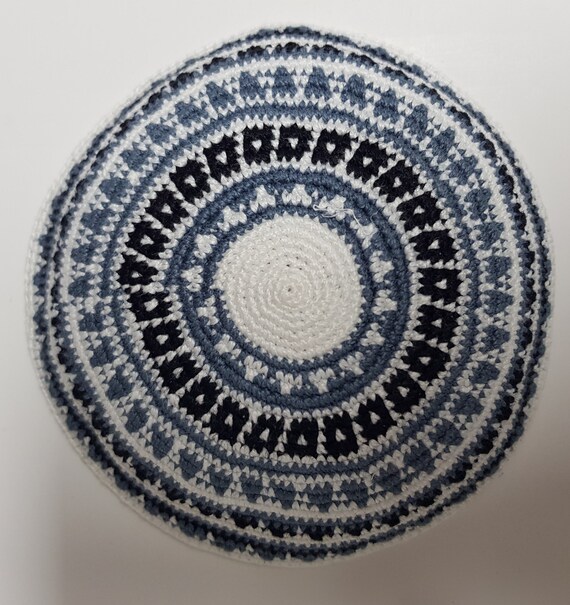 Kippah 14cm Jewish Kipa Hand Knit Yamakah Kippot DMC Kippot | Etsy