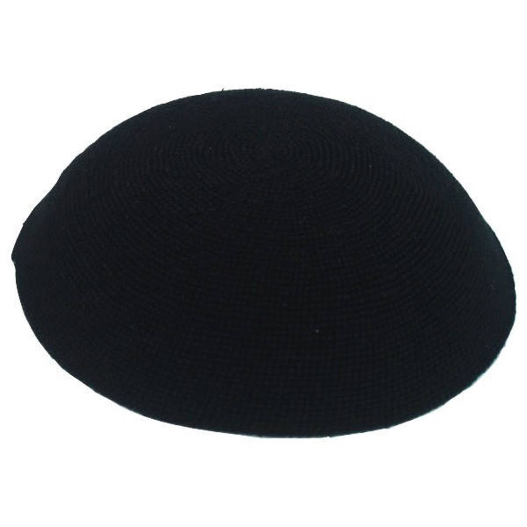 Kippa noire unie, 9-24 cm, chapeau juif, kippot bisiklet, kipa, tricot ...